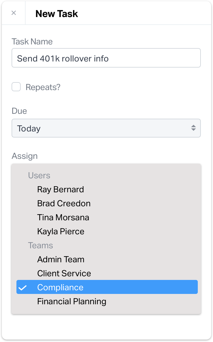 New Feature: Teams and Task Assignments | Wealthbox CRM
