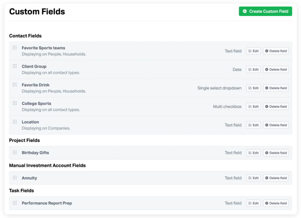 New Feature: Customizing Custom Field Displays | Wealthbox CRM