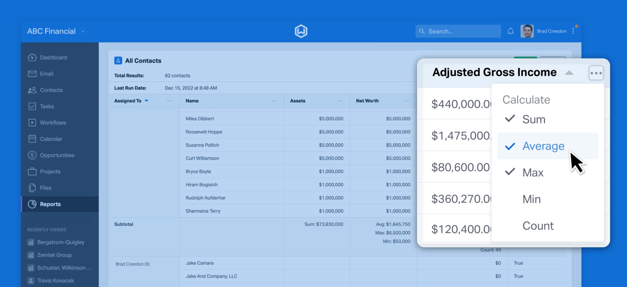 New Feature: Report Calculations | Wealthbox CRM