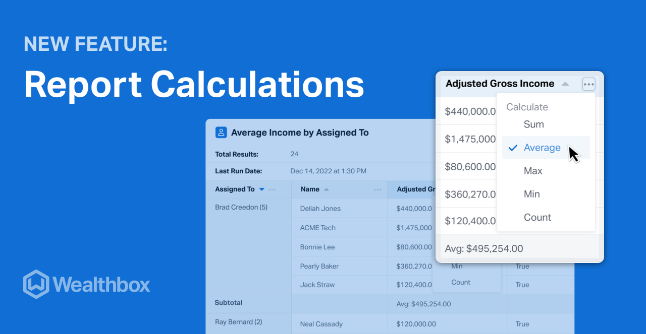 New Feature: Report Calculations | Wealthbox CRM