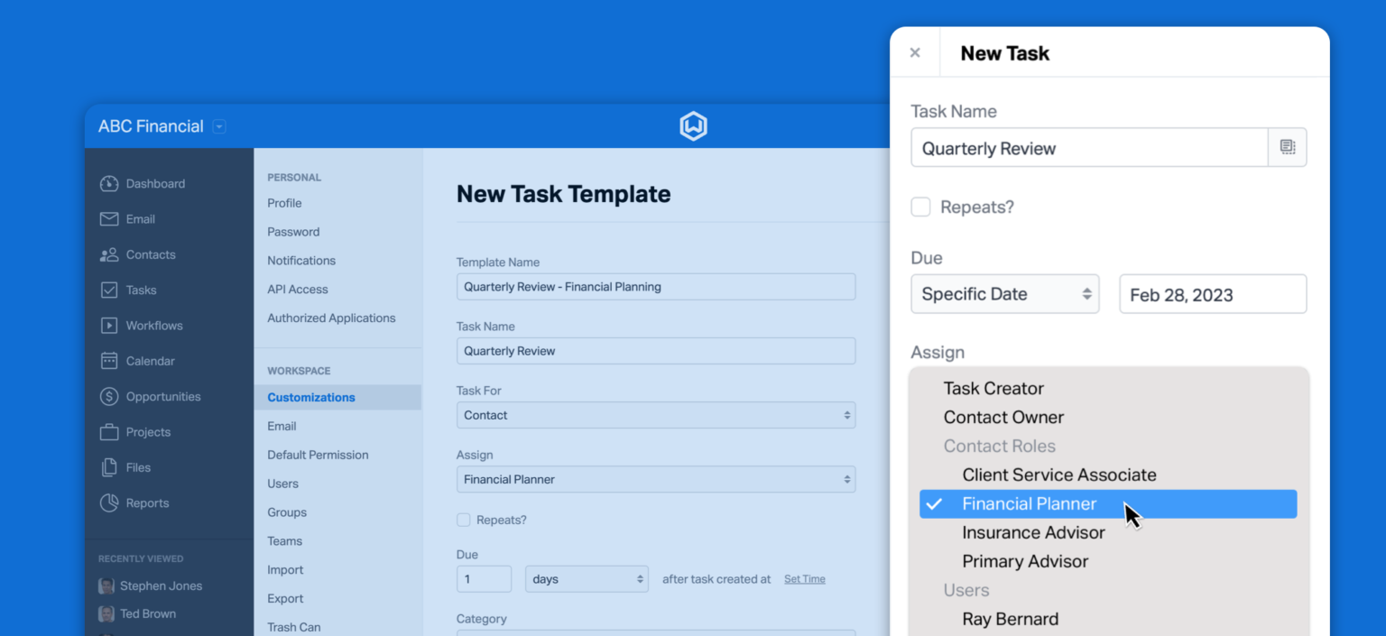 New in Wealthbox: Task Templates with Dynamic Role Assignments ...