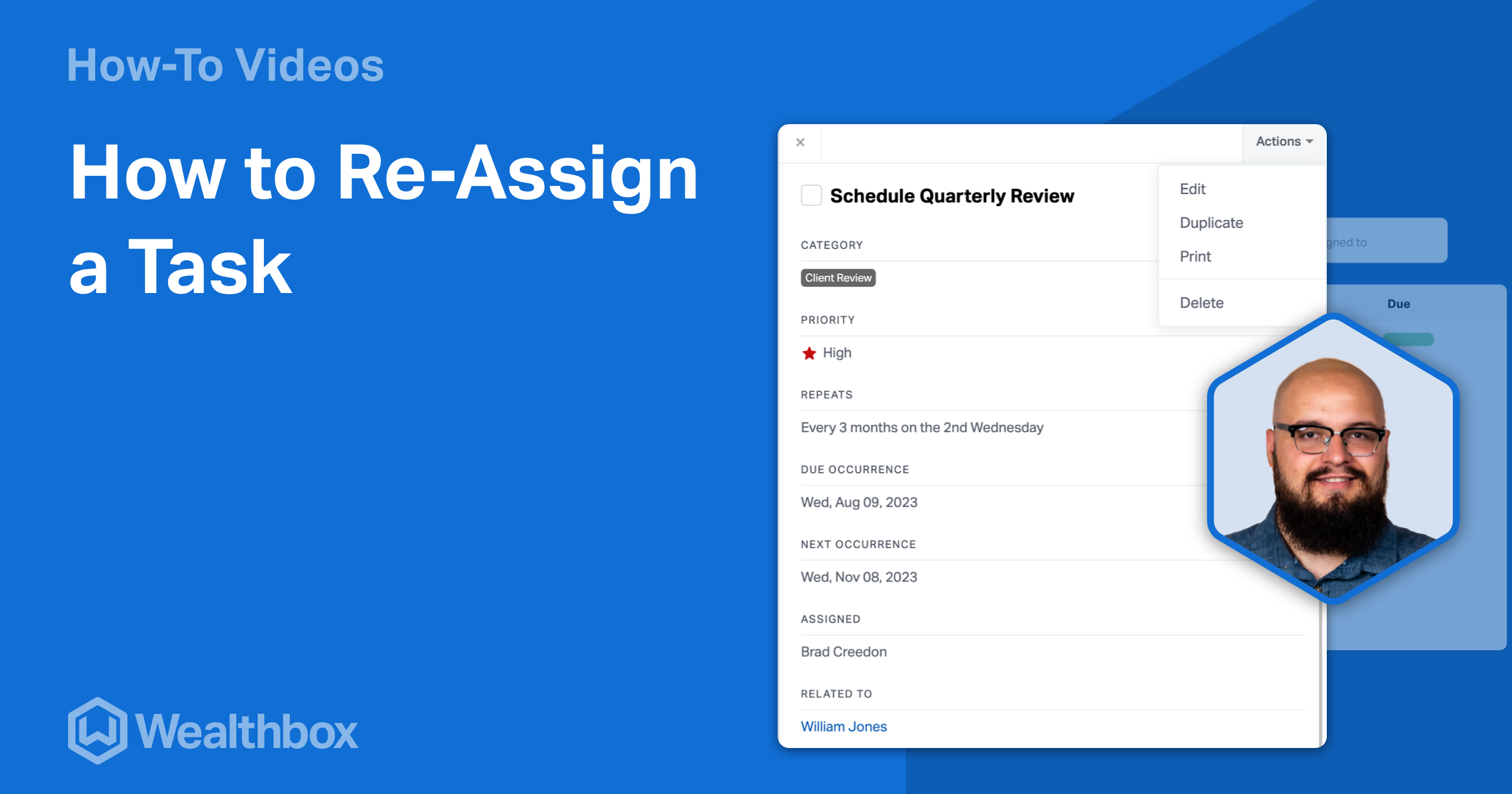 How to Re-Assign a Task | Wealthbox CRM