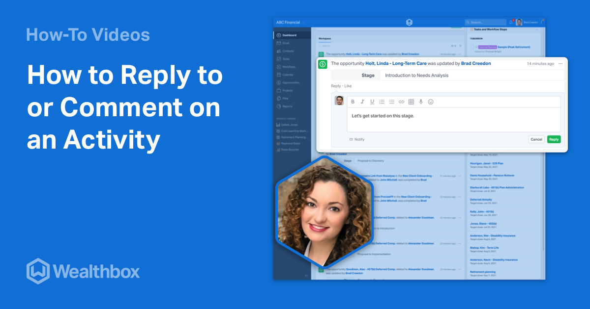 How to Reply to or Comment on an Activity | Wealthbox CRM