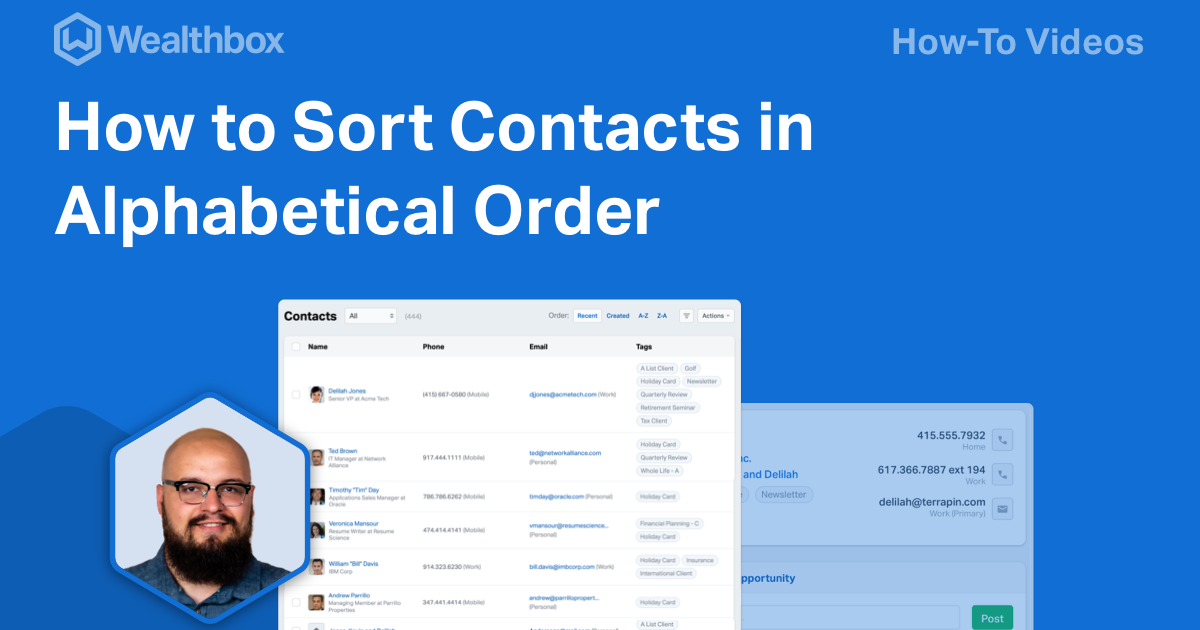 How to Sort Contacts in Alphabetical Order | Wealthbox CRM