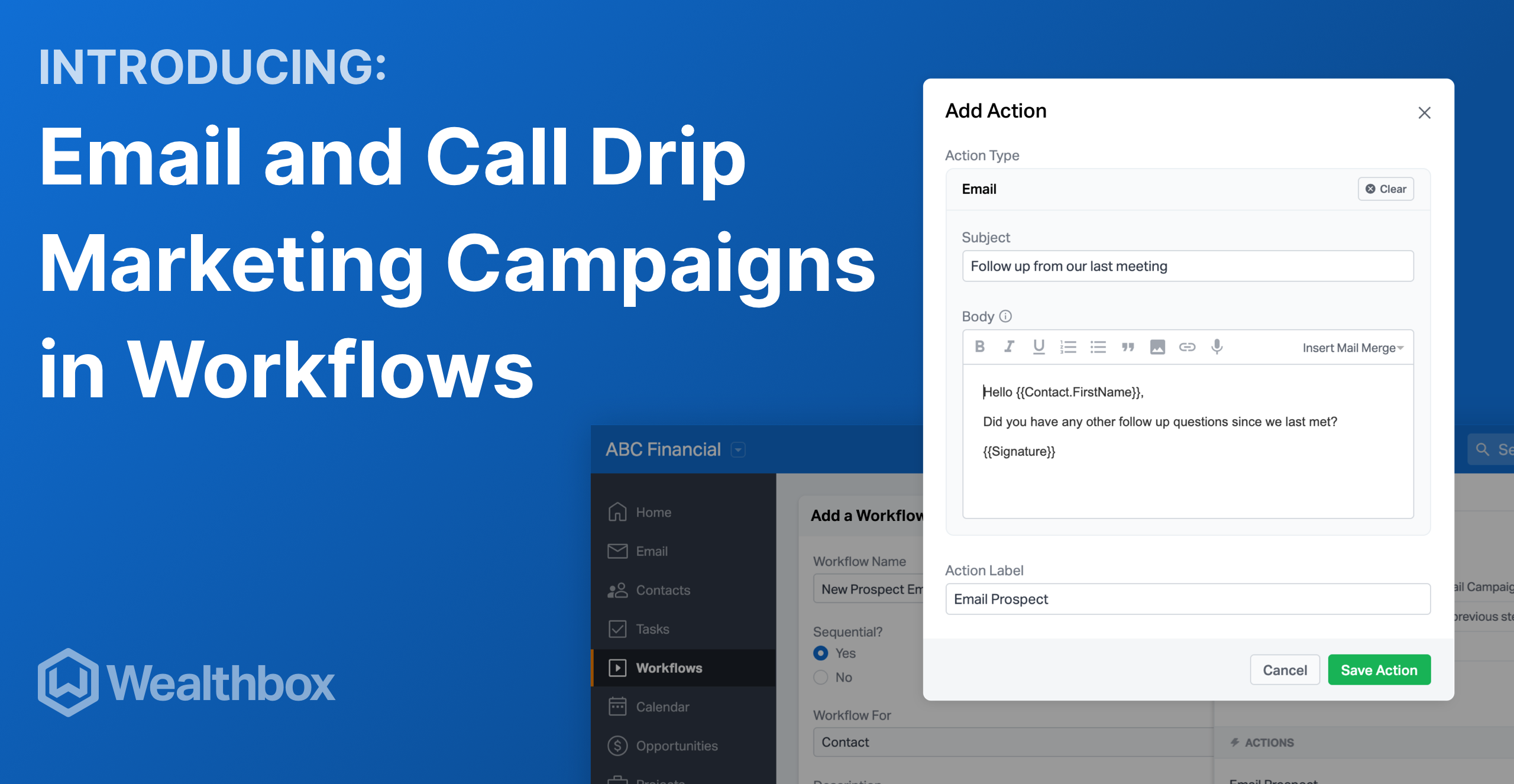 New in Wealthbox: Email and Call Drip Marketing Campaigns in Workflows | Wealthbox CRM