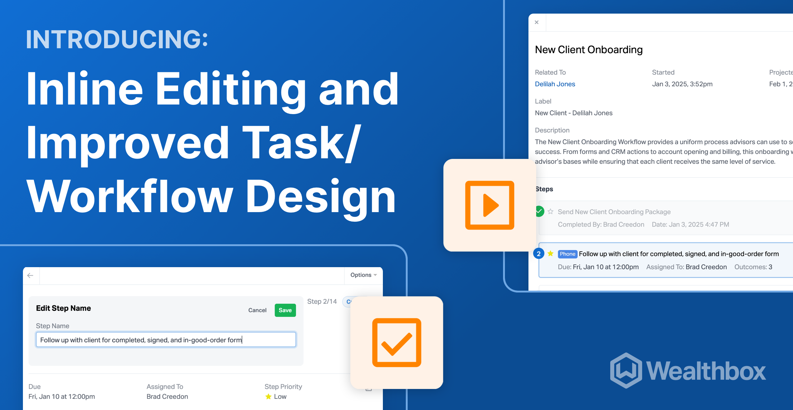 Introducing Inline Editing and Improved Task/Workflow Design | Wealthbox CRM